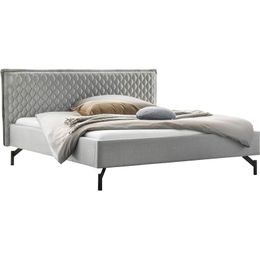 Hasena Polsterbett &raquo;Nardo&laquo; in sch&ouml;nem Strukturstoff, mit trendiger Wabensteppung und Stehsaum grau 100% Polyester Liegefl&auml;che L&auml;nge B: 200cm x 140cm, 