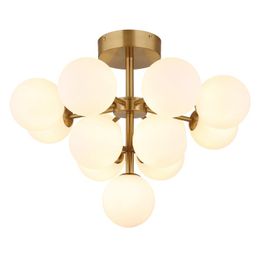 Globo LIGHTING Deckenleuchte &raquo;GRAPPY&laquo; G9 1 Stk. Deckenleuchte f&uuml;r Wohn- & Esszimmer Glaskugeln gold 13, &Oslash; 56cm H: 43cm, 1 Stk.