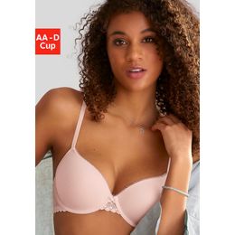 Lascana Damen Lascana Schalen-BH mit B&uuml;gel, aus Bio-Baumwolle, T-Shirt-BH, bequemer BH beige 70, Cup B