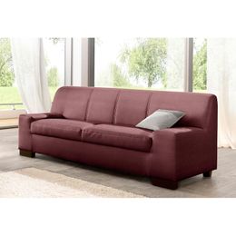 DOMO collection 3-Sitzer &raquo;Norma zeitlos, kubisch und elegant, komfortabel, flache Armlehnen&laquo; rot B/H/T: 212cm x 74cm x 85cm, Kunstleder SOFTLUX , ohne