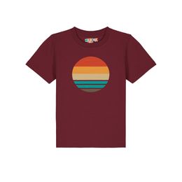 Watabout.kids T-Shirt 'Retro Sunset Ocean' Jungen Gr&ouml;&szlig;e 110/116 t&uuml;rkis / grau / orange / bordeaux