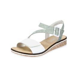 Rieker Sandals female size 38 Light brown / Pastel green / White