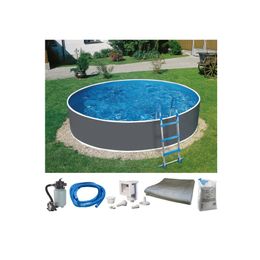Konifera Rundpool &raquo;VEGAS 1&laquo; inkl. Zubeh&ouml;r in verschiedenen Gr&ouml;&szlig;en grau &Oslash;/B/H/L: 300cm x Breite x H&ouml;he 90cm x L&auml;nge, 6.000 l