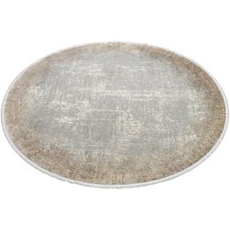 WK Wohnen Teppich &raquo;BORDER&laquo; rund 8 mm H&ouml;he hochwertiger Viskoseanteil, samtweiche Oberfl&auml;che mit 3 D Effekt braun Polyacryl, Viskose &Oslash; 260cm 1 Stk., 
