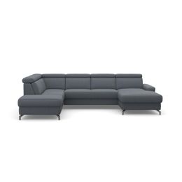 Sit & More sit&more Wohnlandschaft &raquo;Scarlett U-Form&laquo; inklusive Kopfteilverstellung, optional Schlaffunktion & Bettkasten blau B/H/T: 333cm x 226cm, Chenille, 
