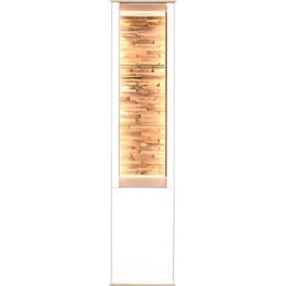 M&auml;usbacher Standvitrine &raquo;Faro&laquo; Faro Standvitrine B 43 cm, inkl. Beleuchtung, Push to open Funktion ice white supermatt / asteiche, B/H/T: 43cm x 180cm x 42cm, 