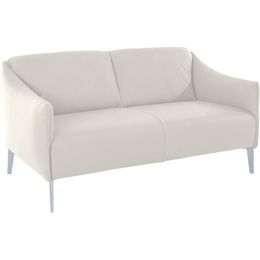 W.Schillig 2-Sitzer &raquo;sally Designsofa, Loungesofa, bequem, schmale Armlehnen, Breite 154cm&laquo; mit Metall-Winkelf&uuml;&szlig;en in Silber matt, Breite 154 cm wei&szlig; 