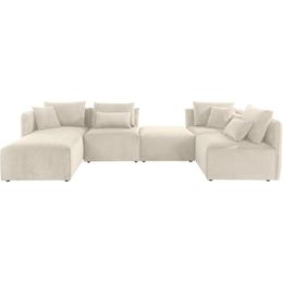 OTTO home Wohnlandschaft &raquo;N&ouml;re U-Form&laquo; 5 Teile, in vielen Bezugsqualit&auml;ten und Farben s. auch "N&ouml;re" beige 92% Polyester, 8% Polyamid B/H/T: 340cm x 