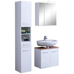 Welltime Badm&ouml;bel-Set &raquo;Avignon&laquo; 3 Stk. tlg. wei&szlig; Holzwerkstoff B/H/T: 90cmcm x 200cmcm x 35cmcm