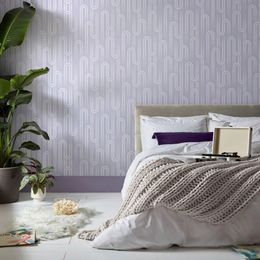 ENVY Vliestapete &raquo;Ups n Downs&laquo; gemustert glatt gemustert, FSC zertifiziert, mit lebhaftem Druck, 10 Meter L&auml;nge lila Vlies B/L: 0,52m x 10m, Rollen: 1