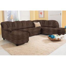 Home Affaire Wohnlandschaft &raquo;Camelita, viel Platz, bequem und zeitlos, Breite 289cm, U-Form&laquo; wahlweise mit Bettfunktion braun B/H/T: 289cm x 86cm x 