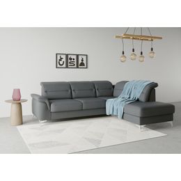 Sit & More sit&more Ecksofa &raquo;Sinatra L-Form&laquo; mit Ottomane, optional mit Kopfteilverstellung und Armteilfunktion grau 98% Polyester, 2% Polyamid B/H/T: 251cm x 