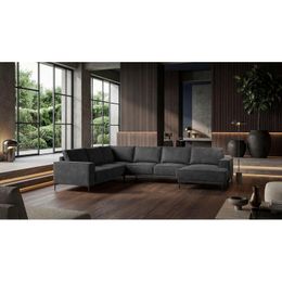 OTTO home Wohnlandschaft &raquo;OLAND Luxus-Microfaser U-Form, XXL, B: 342 cm, Skandi-Design&laquo; Skandi-Design in Struktur, Flachgewebe, Luxus-Microfaser, 