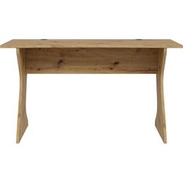 FORTE Schreibtisch &raquo;Utapau, geschwungene Tischplattenform,&laquo; mit Kabeldurchf&uuml;hrung, verschiedene Ma&szlig;ausf&uuml;hrungen braun B/H/T: 140cm x 76,2cm x 65cm