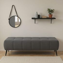 DOMO collection Hocker &raquo;Trento, mit Kufenfu&szlig; oder Einzelfu&szlig;&laquo; Fu&szlig;h&ouml;he passend f&uuml;r g&auml;ngige Saugroboter! grau 100% Polyester B/H/T: 153cm x 45cm x 62cm, 