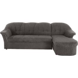 DOMO collection Ecksofa &raquo;Pegnitz, elegante R&uuml;ckensteppung, komfortabel, Breite 238cm, L-Form&laquo; wahlweise mit Bettfunktion grau 95% Polyester, 5% Nylon 