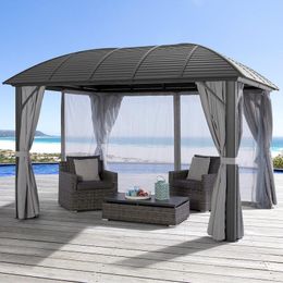 Konifera Pavillonseitenteil &raquo;Juno&laquo; passend f&uuml;r Pavillon Juno 420x300 cm grau Polyester Einheitsgr&ouml;&szlig;e