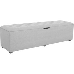 Home Affaire Hockerbank &raquo;Knobbed&laquo; Hockerbank mit Stauraum, Breite 120 cm und 160 cm grau Struktur fein (100% Polyester) f&uuml;r Bett Classico, Piazza, 