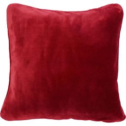 G&ouml;zze Dekokissen &raquo;Premium Cashmere-Feeling Kissen&laquo; 50x50cm,passend zur Premium Cashmere-Feeling Decke,Kissenh&uuml;lle&F&uuml;llung rot Polyester B/L: 50cm x 50cm, 1 