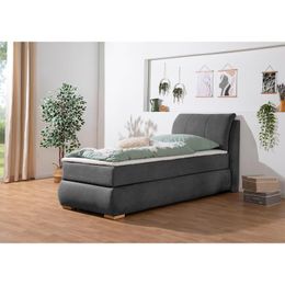 Home Affaire Boxspringbett &raquo;Breitenthal&laquo; abnehmbare R&uuml;ckenkissen mit Klettband grau Struktur (100% Polyester), Liegefl&auml;che B/L: 100cm x 200cm, H2 + H2