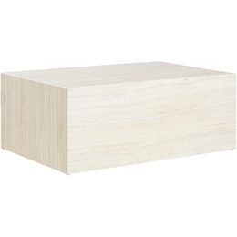 Salesfever Couchtisch &raquo;Almeria Wohnzimmertisch Stilvoller Beistelltisch 90/60 cm&laquo; Eleganz trifft Funktionalit&auml;t: 90x60cm, Marmoroptik-Folierung beige 
