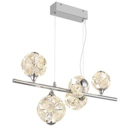 Globo LIGHTING H&auml;ngeleuchte &raquo;VIRINA&laquo; LED-Modul 1 Stk. Warmwei&szlig; H&auml;ngelampe Esszimmer-Leuchte Esstischleuchte Wohnzimmer silber H: 120cm, 1 Stk.