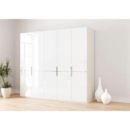 Musterring Kleiderschrank &raquo;Imola W&laquo; Einlegeb&ouml;den und Kleiderstangen,mit Glast&uuml;ren und Aufleistung in Chrom wei&szlig; Floatglas, Holzwerkstoff B/H/T: 246,3cm x 236cm x