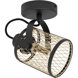 Eglo Deckenspot &raquo;DELLOW Spotlampe - Stahl - E27 - 1X40W - IP20&laquo; E27 1 Stk. Wandlampe, Wandleuchte, schwenkbarer Strahler, L18 x B11 x H20 cm 1, H: 