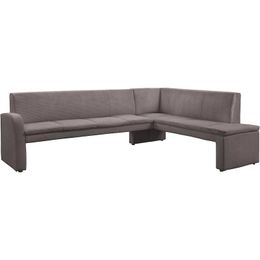 exxpo - sofa fashion Eckbank &raquo;Cortado, elegant und modern mit hohem Sitzkomfort&laquo; hohe Bodenfreiheit, sch&ouml;ne Detailverarbeitung grau Samtvelour (