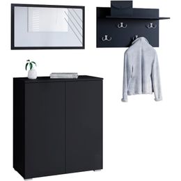 OTTO home Garderoben-Set &raquo;PARIS/ TOKYO&laquo; Komplett-Set, 3 Stk. tlg. schwarz B/H/T: 150cmcm x 80cmcm x 35cmcm