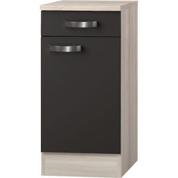 Optifit Unterschrank &raquo;Faro&laquo;, mit Metallgriffen, Breite 40 cm grau akaziefarben, B/H/T: 40cm x 84,8cm x 60cm, Schubladen: 1 Stk. T&uuml;ren: 1 Stk.