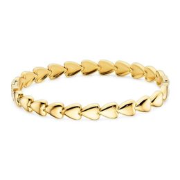 Aniston Jewelry & Watches Damen Aniston JEWELRY & WATCHES Edelstahlarmband &raquo;Schmuck Geschenk Armband mit Herzen&laquo; gold 19cm, Edelstahl