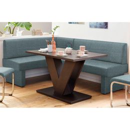 Home Affaire Eckbank &raquo;Nils&laquo; Sitz und R&uuml;cken gepolstert, verschiedene Qualit&auml;ten blau Holzwerkstoff, Massivholz, Polyester B/H/T: 202cm x 89cm x 152cm,