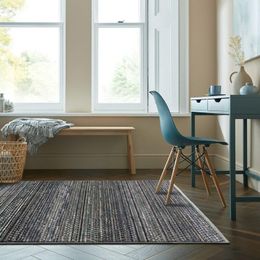 FLAIR RUGS Teppich &raquo;Camino&laquo; rechteckig 8 mm H&ouml;he Flachgewebe, Skandi, Esszimmer, Wohnzimmer, Flur blau Kunstfaser B : 120cm 1 Stk., 8mm, L: 160cm