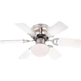 Globo LIGHTING Deckenleuchte &raquo;UGO&laquo; E27 1 Stk. Ventilator Nickel/Wei&szlig;/Graphit, Opalglas, drehbar, E27 silber 1, &Oslash; 76cm H: 28cm, 1 Stk.