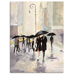Artland Wandbild &raquo;Stadt im Regen&laquo; Gruppen & Familien 1 Stk. tlg. als Leinwandbild, Poster in verschied. Gr&ouml;&szlig;en beige Leinwand B/H/T: 30cm x 40cm, Leinwandbild