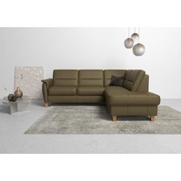 Home Affaire Ecksofa &raquo;Palmera L-Form, B: 236 cm&laquo; optional Schlaffunktion & Bettkasten, Federkern gr&uuml;n Luxus-Microfaser (100% Polyester);Struktur (100%