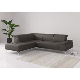 OTTO home Ecksofa &raquo;Caluna&laquo; Inkl.Sitztiefenverstellung, wahlweise mit Kopf- und Armteilverstellung braun B/H/T: 274cm x 81cm x 235cm, NaturLEDER , 