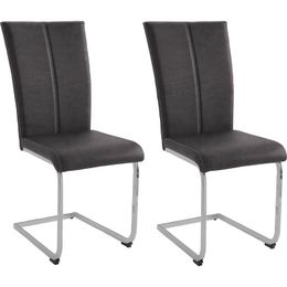 Home Affaire Freischwinger &raquo;Nils&laquo; (Set) 2 Stk.Stuhl belastbar bis 120 Kg, Gestell Metall im Chrom-Look oder Schwarz schwarz Holzwerkstoff, Metall, 