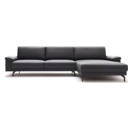 Creation BY ROLF BENZ Ecksofa &raquo;CR.450 elegantes Designsofa mit hohem Sitzkomfort&laquo; schwarz B/H/T: 274cm x 95cm x 178cm, Leder OSKAR, Recamiere rechts