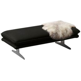 W.Schillig Polsterhocker F&uuml;&szlig;e in Chrom gl&auml;nzend schwarz Longlife Xtra-Leder Z59: Glattleder mit modischer Pr&auml;gung. Hautst&auml;rke 0, 9 - 1, 1 mm B/H/T: 