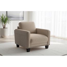 Sit & More sit&more Sessel &raquo;Concept&laquo; mit R&uuml;ckenkissen beige 100% Polyester Soft clean,mit Fu&szlig; Buche schwarz, B/H/T: 89cm x 84cm x 90cm