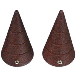Liedeco Gardinenstangen-Endst&uuml;ck &raquo;Kegel mit Rille&laquo; f&uuml;r Gardinenstangen &Oslash; 16 mm braun 2 Stk.