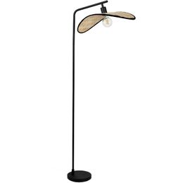 Eglo Stehlampe &raquo;Marywell Stehleuchte, Wohnzimmerlampe aus Bambus und Metall, Lampe&laquo; E27 1 Stk. Stehleuchte - L55,5 x B34,5 x H159,5 cm - schwarz - 