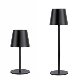 JUST LIGHT LED Tischleuchte &raquo;EURIA, 2er Set&laquo; LED-Board 2 Stk. Warmwei&szlig; LED Akku Tischlampe schwarz 1, &Oslash; 11cm H: 37cm, 2 Stk.