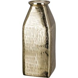 Gilde Tischvase &raquo;Lola, Dekovase&laquo; Vase aus Aluminium, mit geritzter Oberfl&auml;chenstruktur gold Aluminium B/H/T: 13cm x 38cm x 13cm