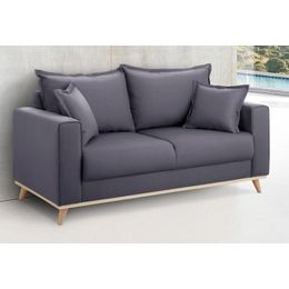 Home Affaire 2-Sitzer &raquo;Edina&laquo; auch in Baumwollmix-Bezug, im skandinavischem Stol grau Webstoff (100% Polyester);Baumwollmix (50% Baumwolle, 50% 