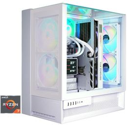 Cougar Gaming-PC &raquo;OmnyX WT 8059 AMD Ryzen 7 9700X 32GB DDR5 2TB SSD RTX 5080&laquo; Windows 11, DDR5 RAM, Wasserk&uuml;hlung wei&szlig; Wi-Fi 7 & Bluetooth 5.4; 4x USB 2.0; 