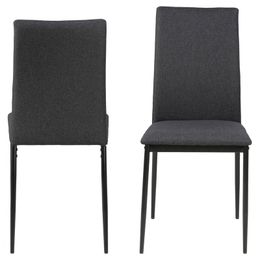 ACTONA GROUP Esszimmerstuhl &raquo;Demina&laquo; (Set) 4 Stk.in Samtvelours oder Kunstleder grau B/H/T: 43,5cm x 92cm x 53cm, 4 Stk., Stoff grau