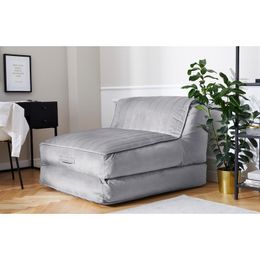 Home Affaire Relaxsessel &raquo;Polly&laquo; Loungesessel mit Schlaffunktion, perfekt als G&auml;stebett, Daybed grau Samtvelours, B/H/T: 106cm x 86cm